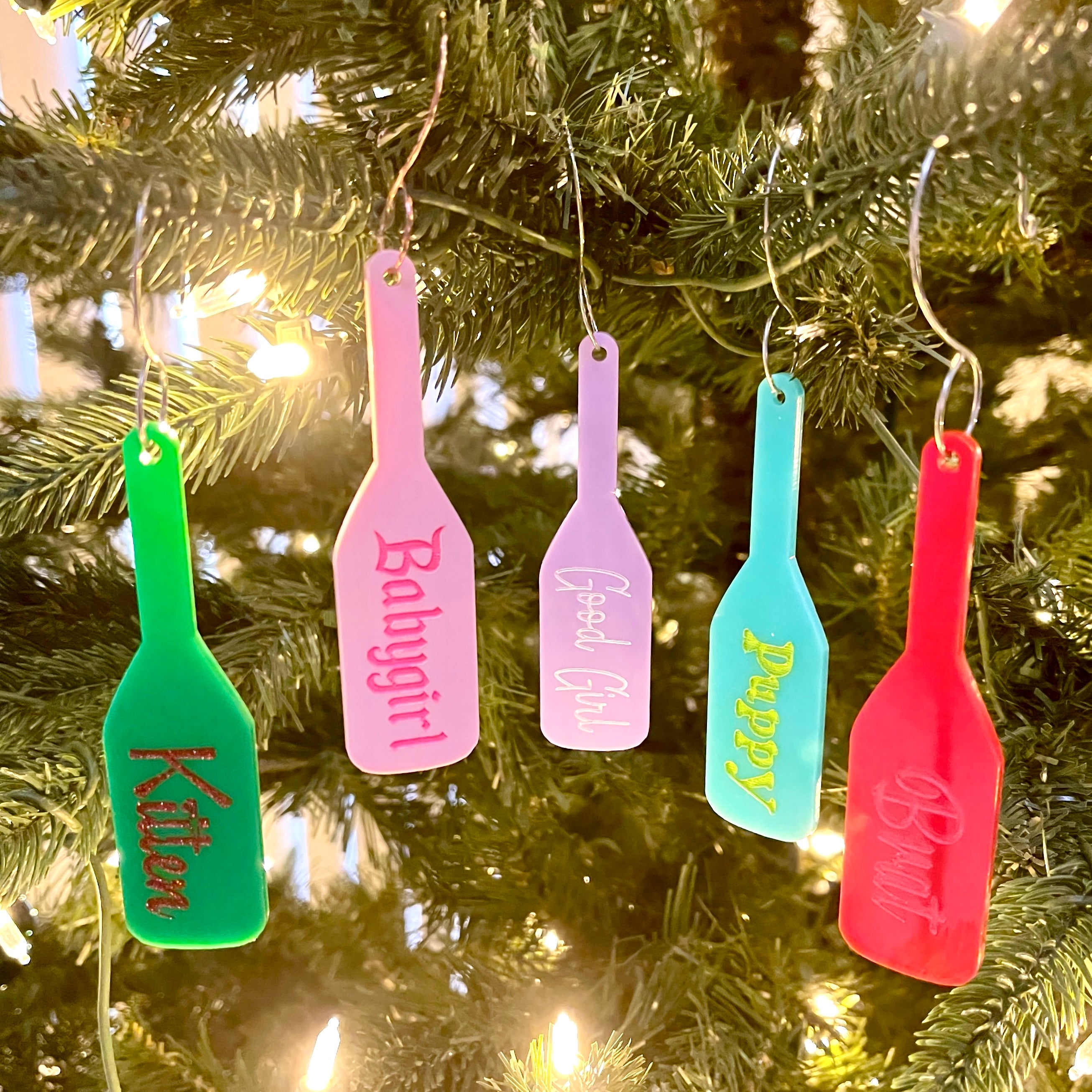 Design Your Own Acrylic Paddle BDSM Christmas Ornament – Restrained Grace