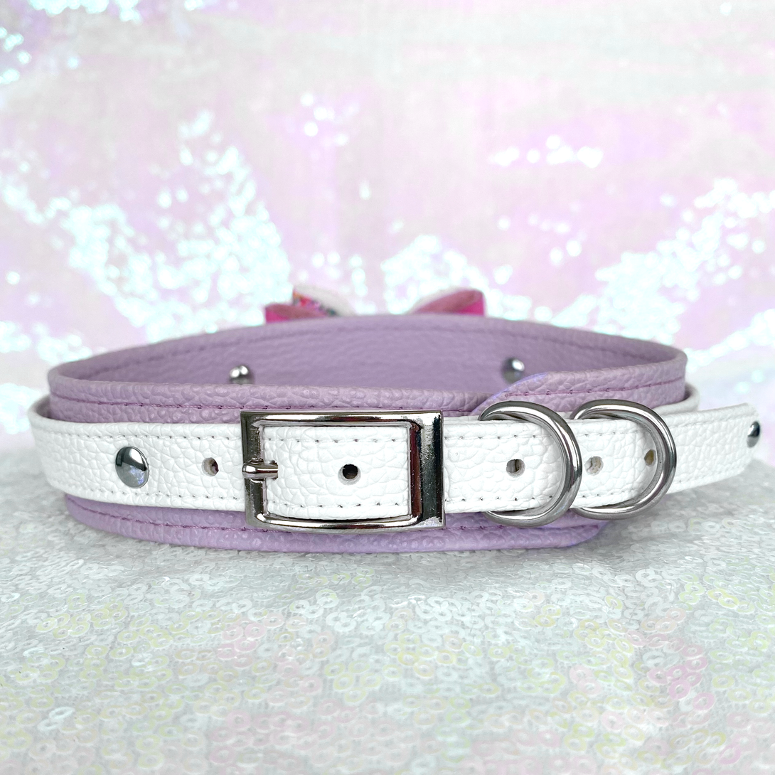 Pretty Princess Deluxe Bow Collar - Lavender, Pink, and Silver ...