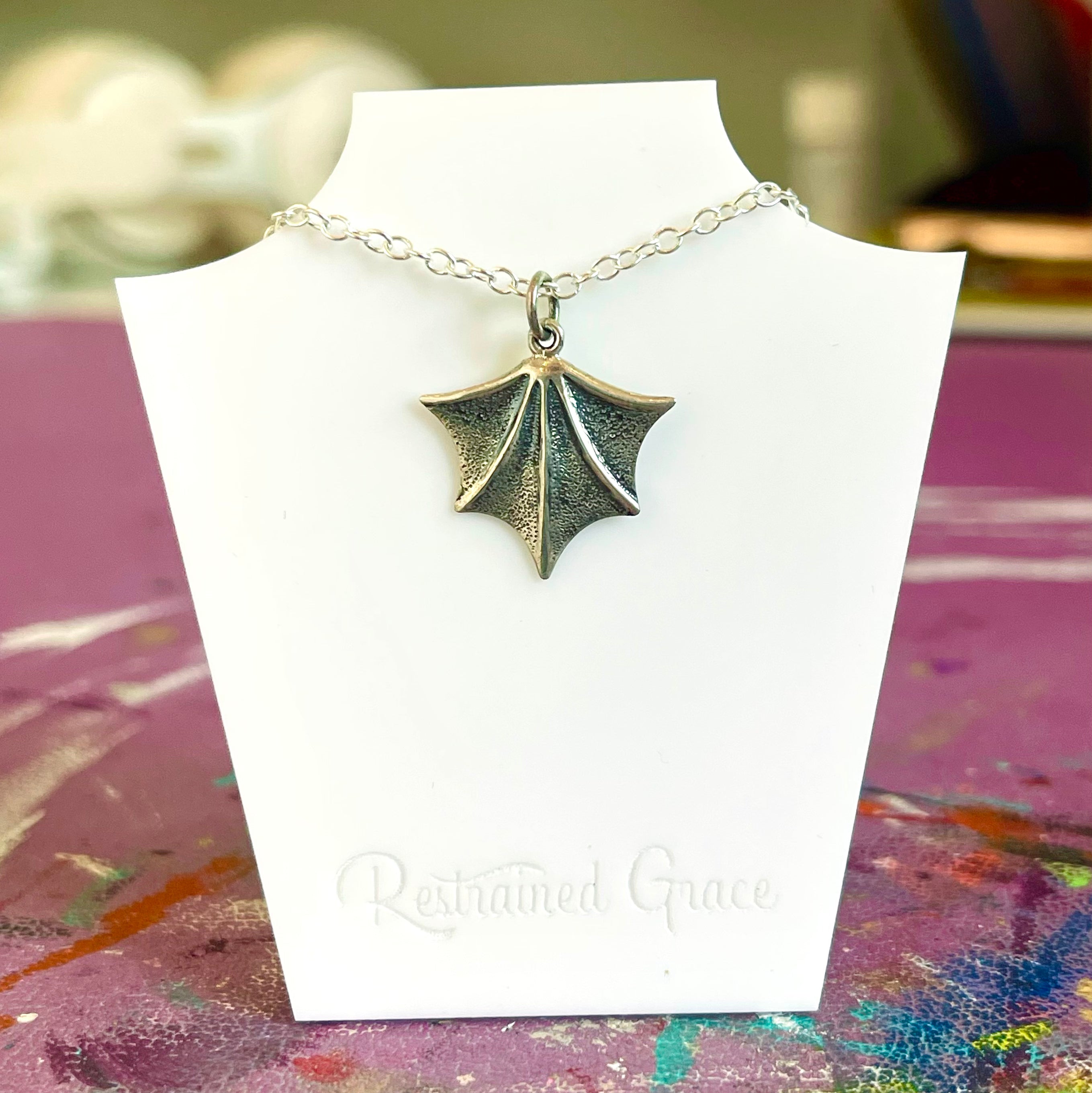 The Belladonna Bat Wing Day Collar - Sterling Silver – Restrained Grace