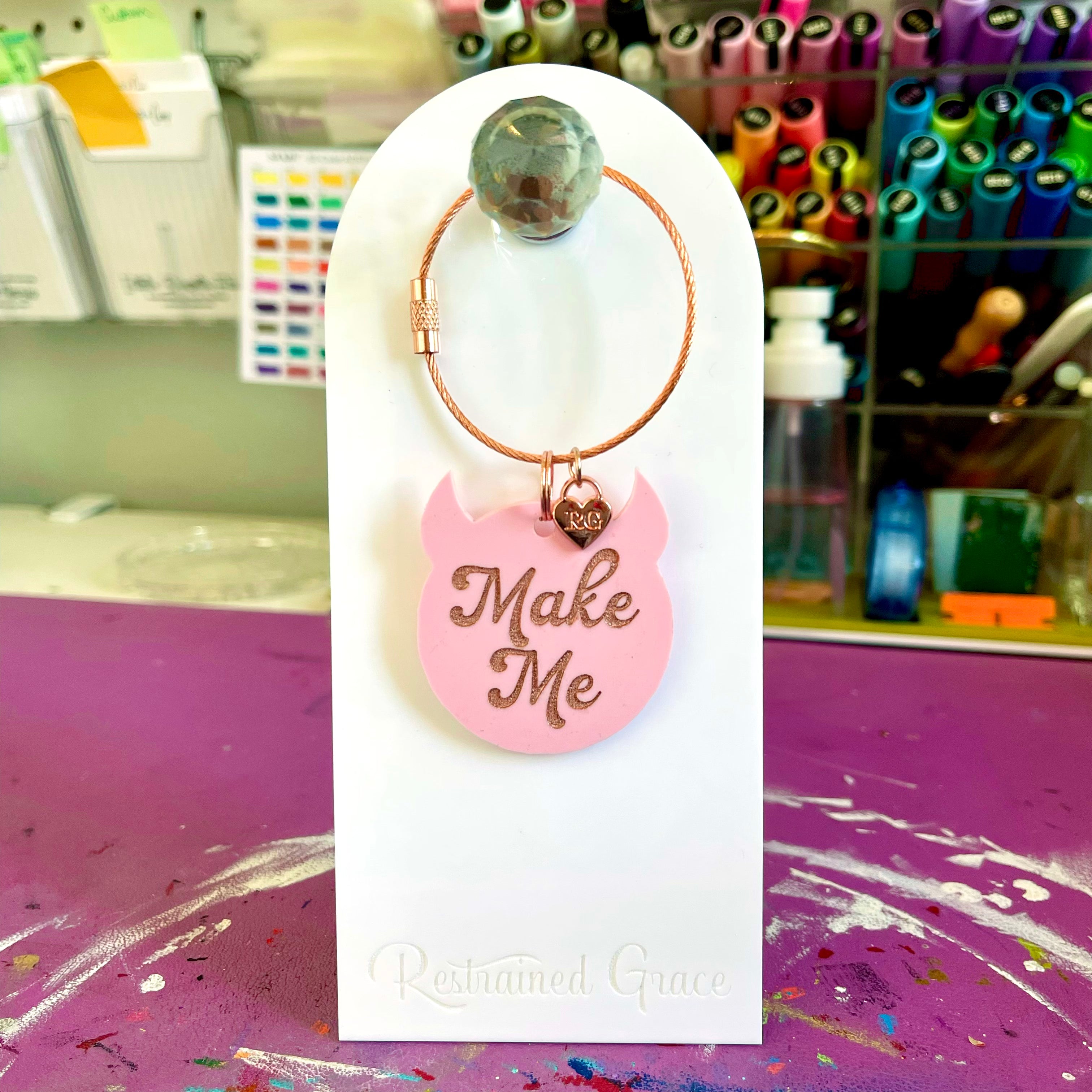 Make Me - Brat Keychain/Bag Tag – Restrained Grace