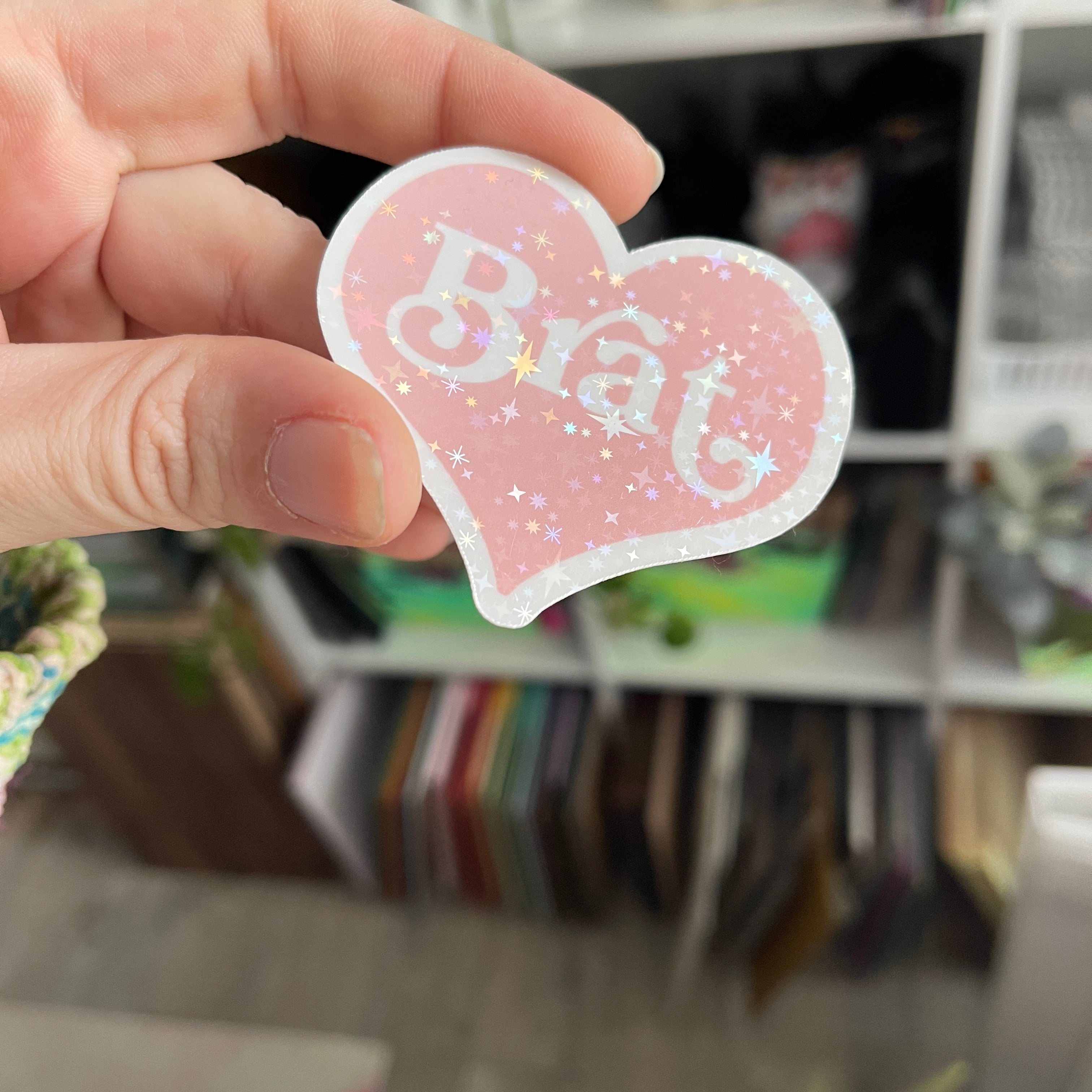 Brat Pink Sparkle Heart - Vinyl Sticker – Restrained Grace